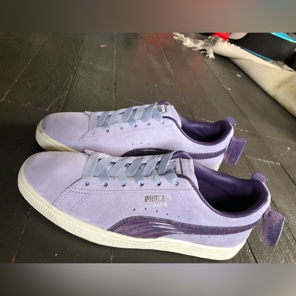 Puma | Shoes | Puma Lavender Suede Jelly Bow Sneakers Size 6c | Poshmark